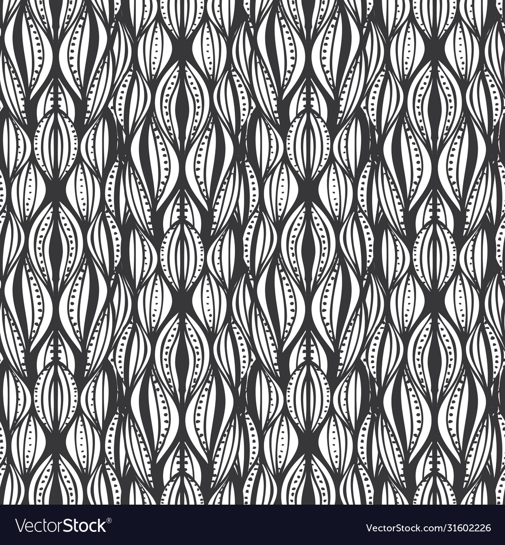 Abstract seamless pattern with hand drawn waves Vector Image
