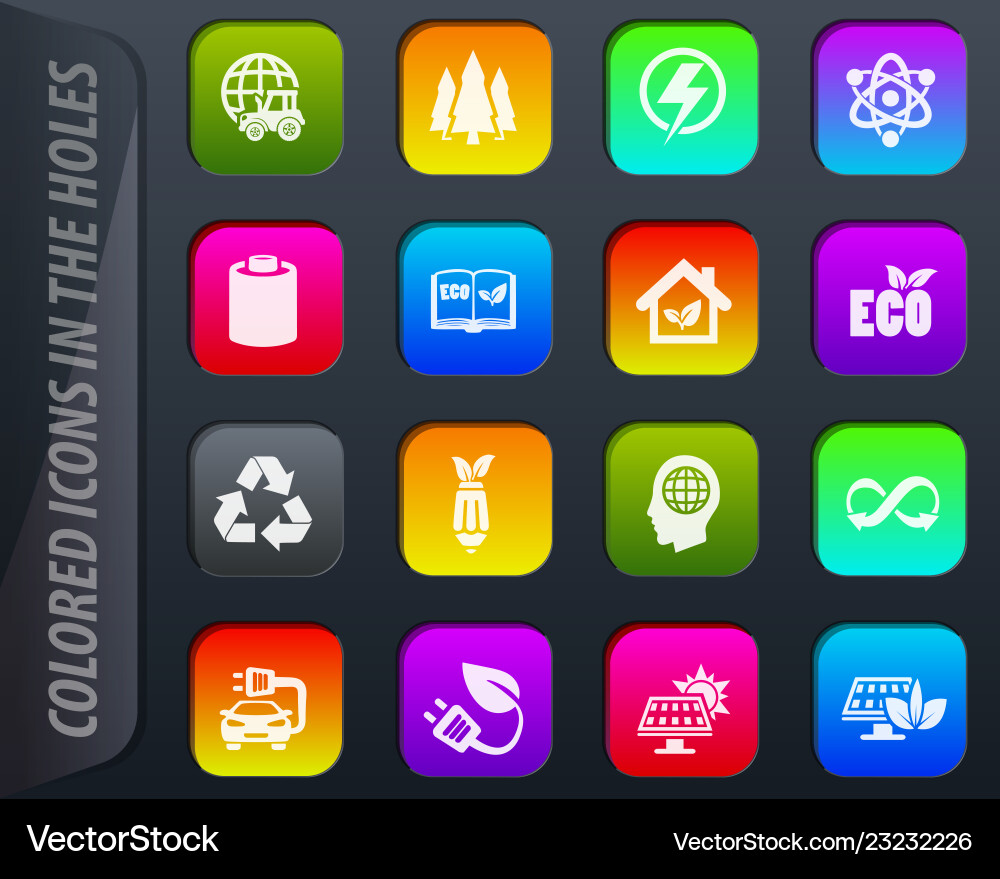 Bio fuel industry icons set Royalty Free Vector Image
