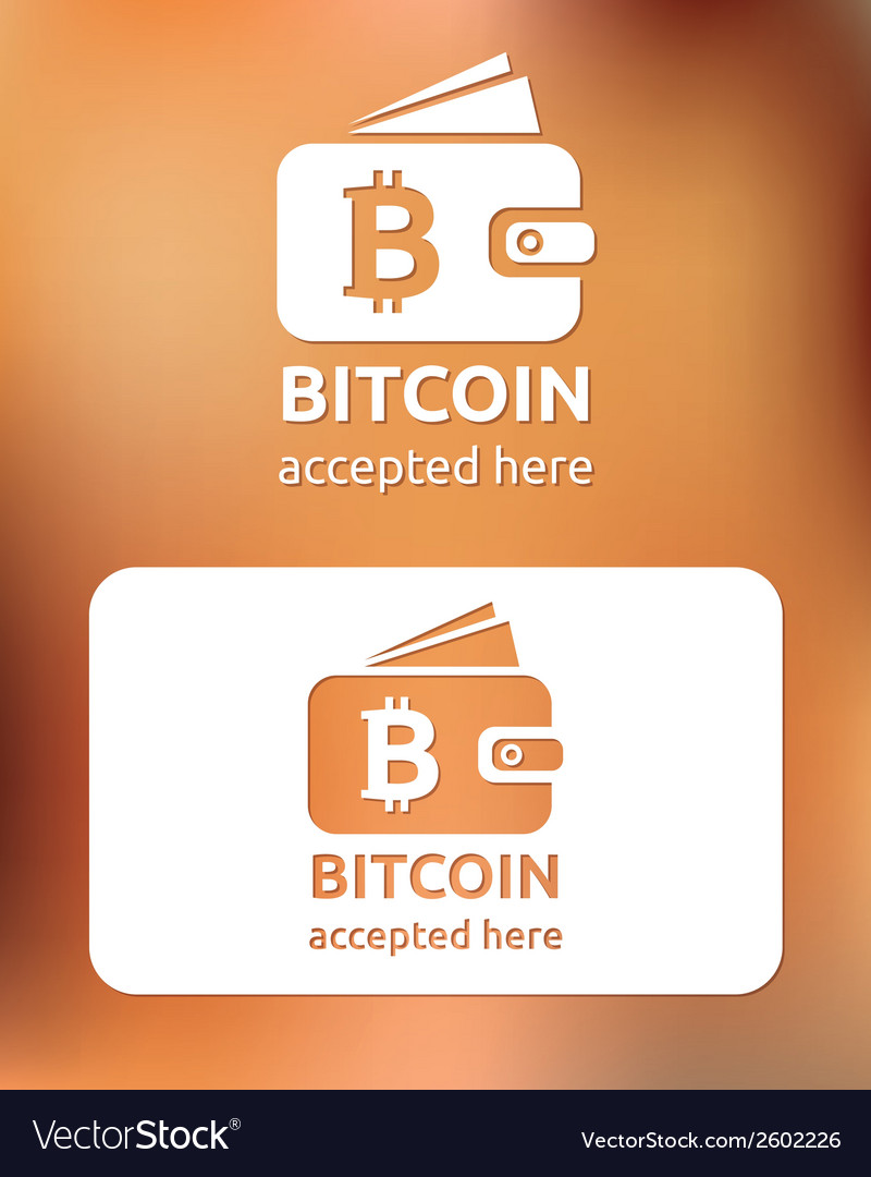 Bitcoin accepted Royalty Free Vector Image - VectorStock