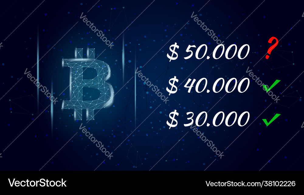 Can bitcoin btc hit 50000 dollars polygonal Vector Image