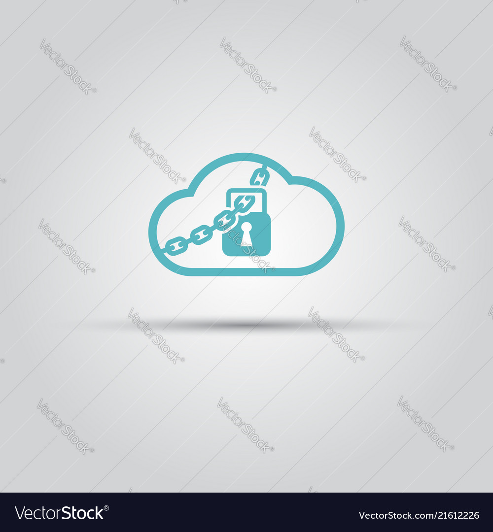 Cloud computing lock isolated icon Royalty Free Vector Image