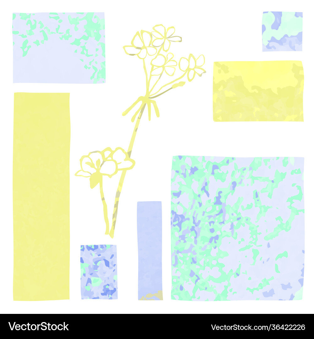 Collage modern poster with abstract shapes and Vector Image