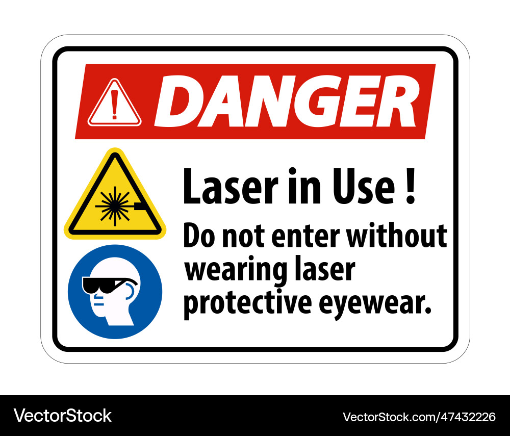 Danger warning ppe safety labellaser in use do Vector Image