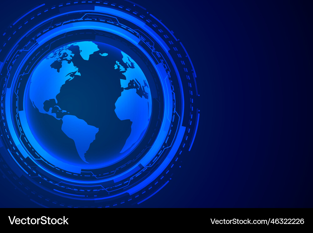 Futuristic technology earth blue digital Vector Image