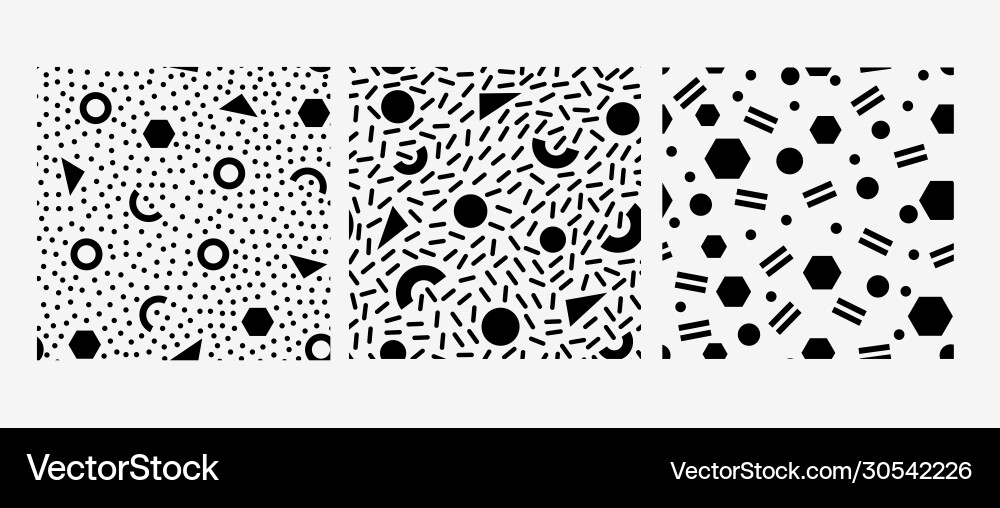 Geometric background seamless pattern set Vector Image