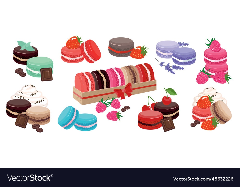 Macaroons set Royalty Free Vector Image - VectorStock