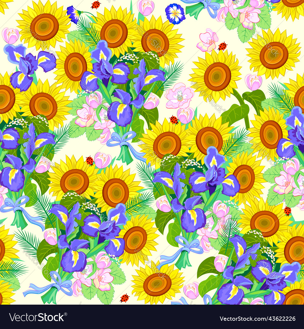 Seamless Pattern Ornament Abstract Floristic Vector Image