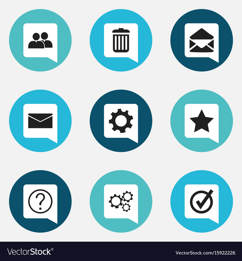 Set of 9 editable web icons includes symbols Vector Image