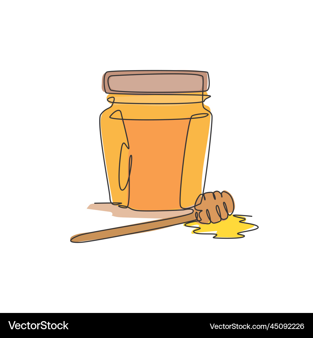 Single continuous line drawing of stylized sweet Vector Image