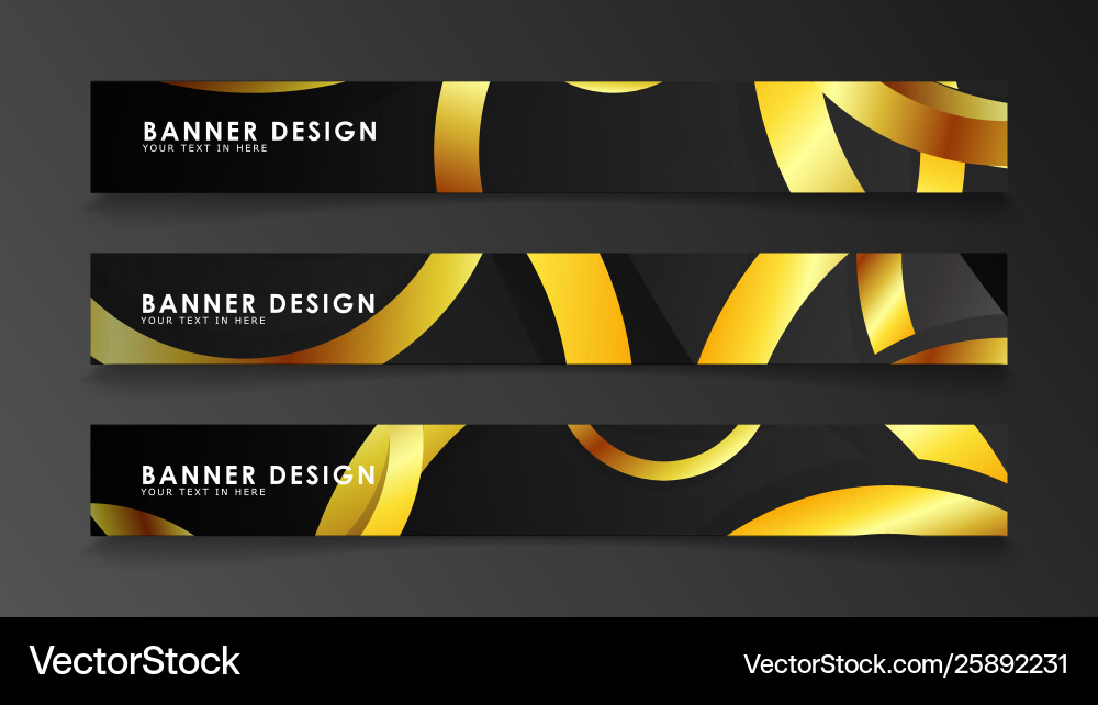 Abstract circle banner fancy golden Royalty Free Vector