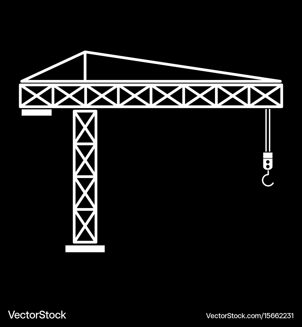 Building crane the white color icon Royalty Free Vector