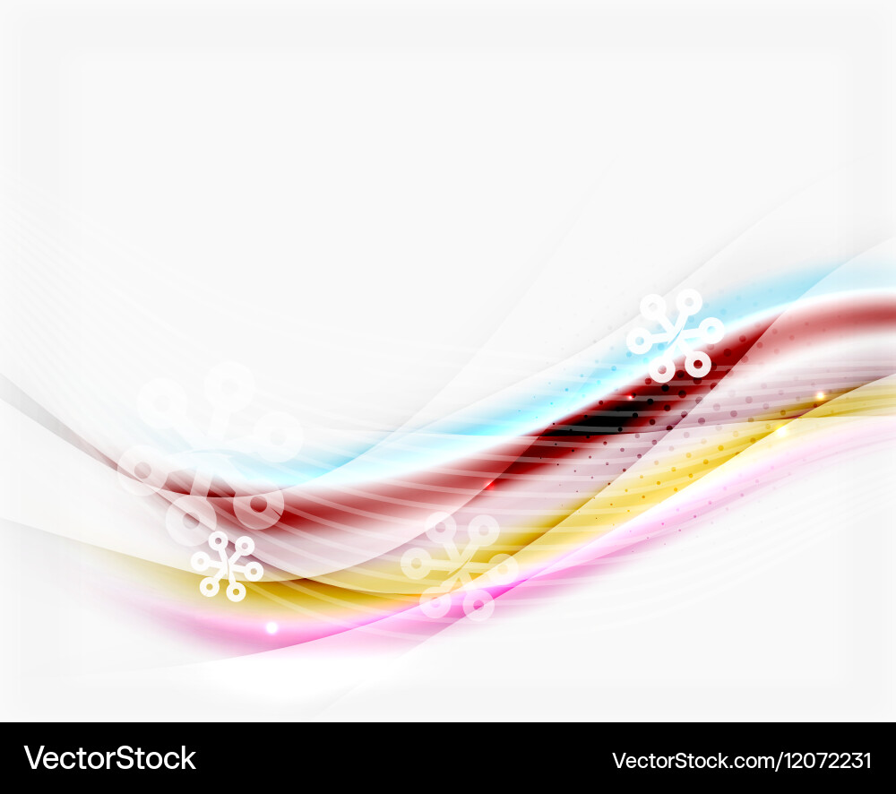 Color wave line with snowflakes winter Royalty Free Vector