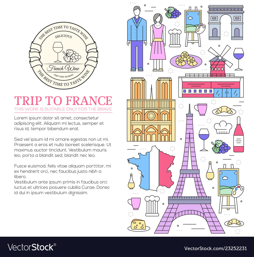 Country france travel vacation guide goods Vector Image