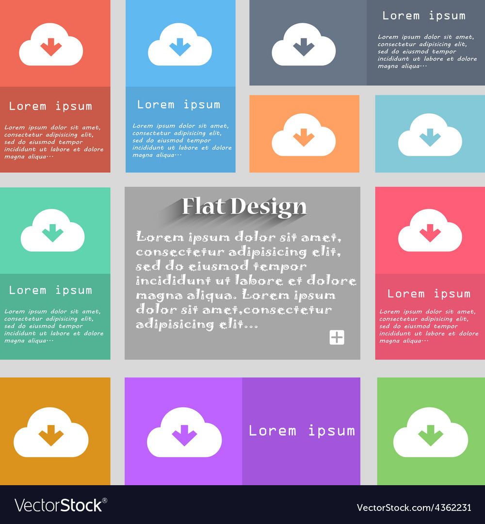 Download from cloud icon sign set of multicolored Vector Image