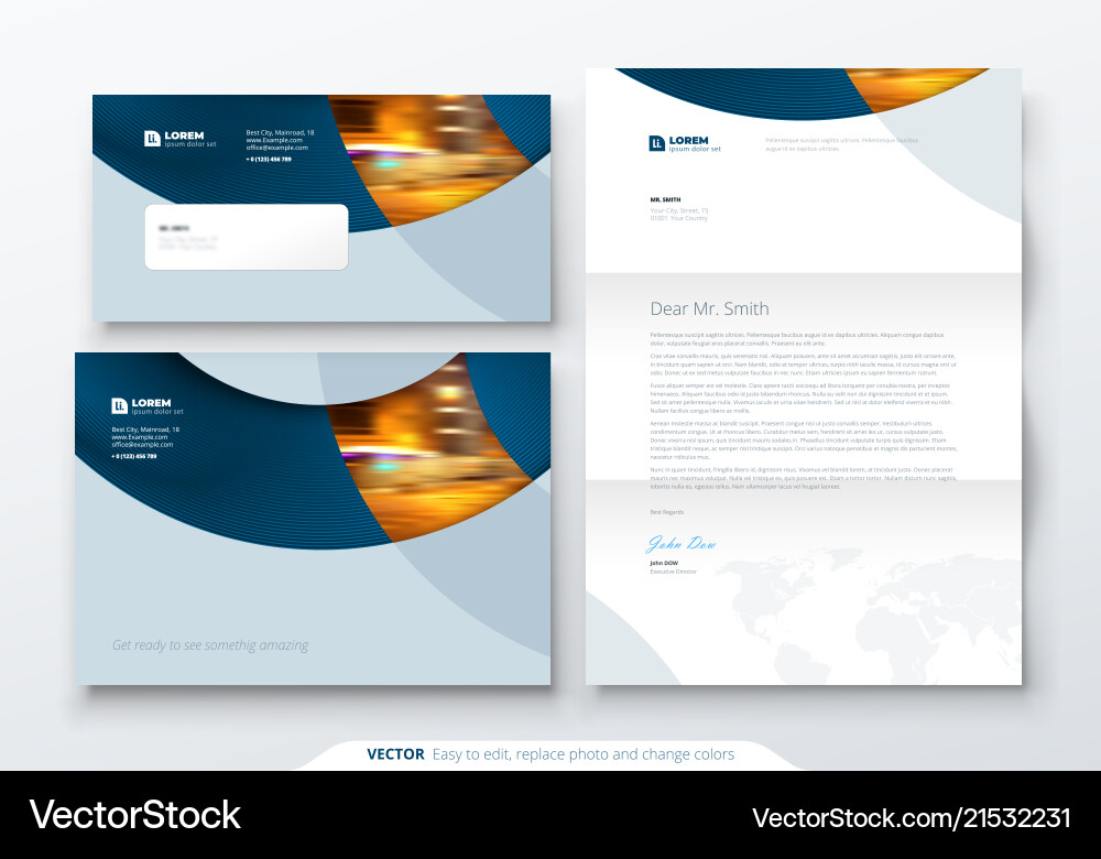 Envelope dl c5 letterhead corporate business Vector Image