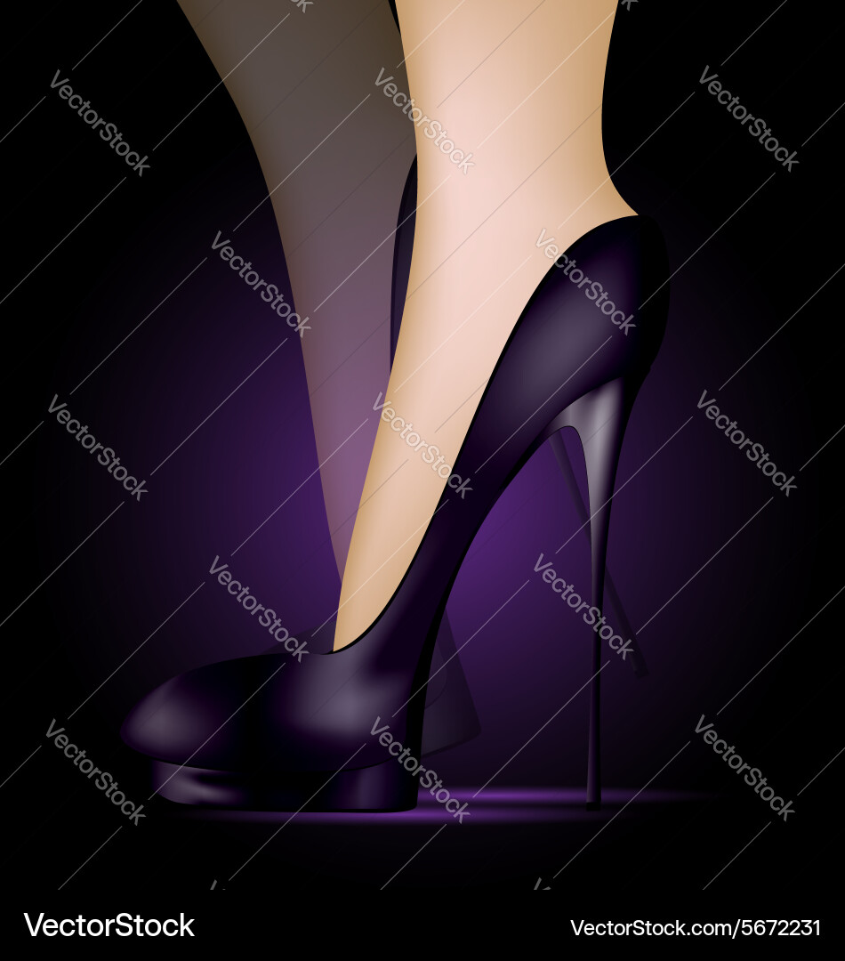 Feet in black shoes Royalty Free Vector Image - VectorStock