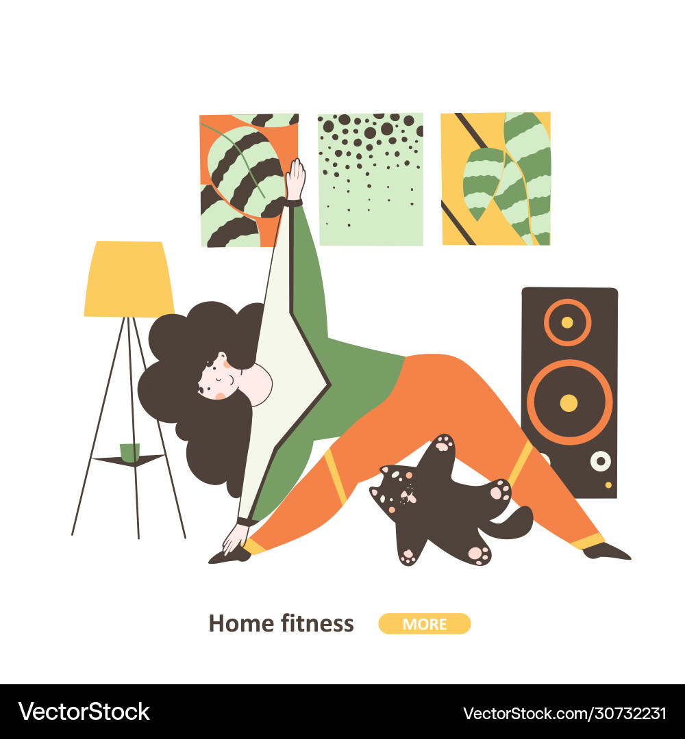 Fitness girl training flat design Royalty Free Vector Image