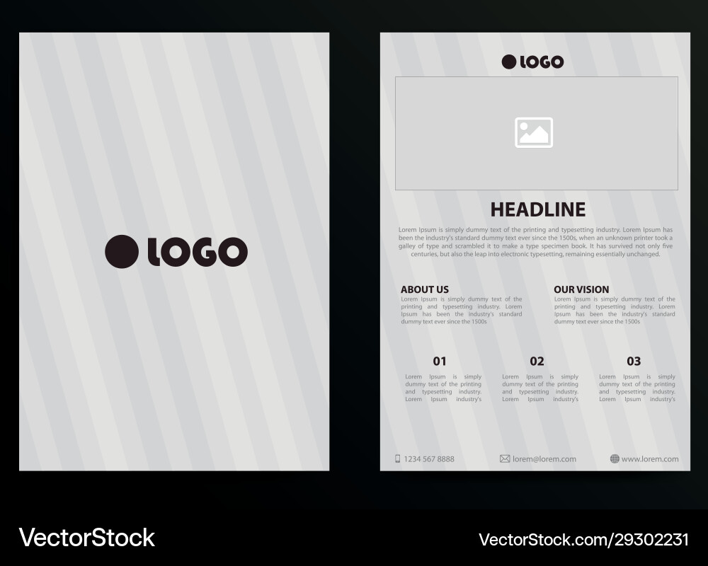 Grey black flyer cover poster background design Vector Image