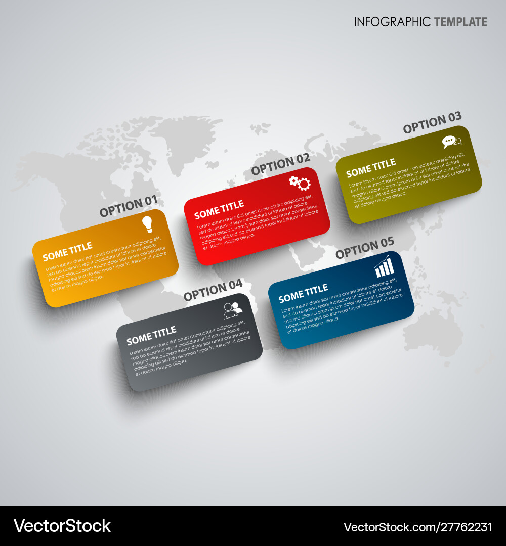 Info graphic with colorful design stickers Vector Image