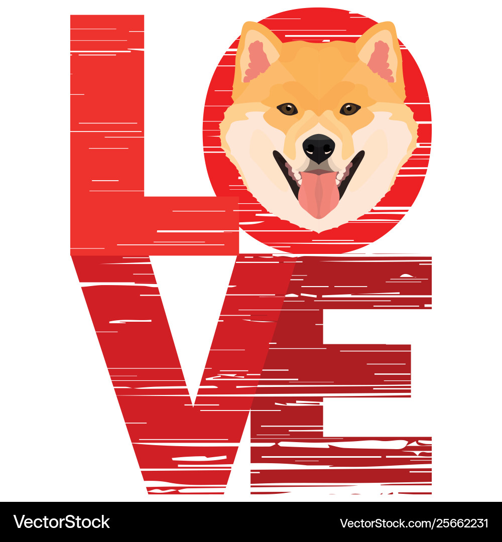 Love shiba inu Royalty Free Vector Image - VectorStock