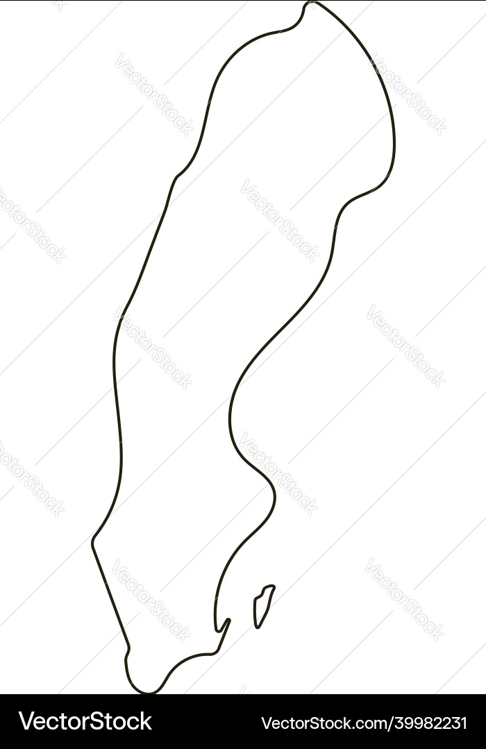 Map of sweden simple outline Royalty Free Vector Image