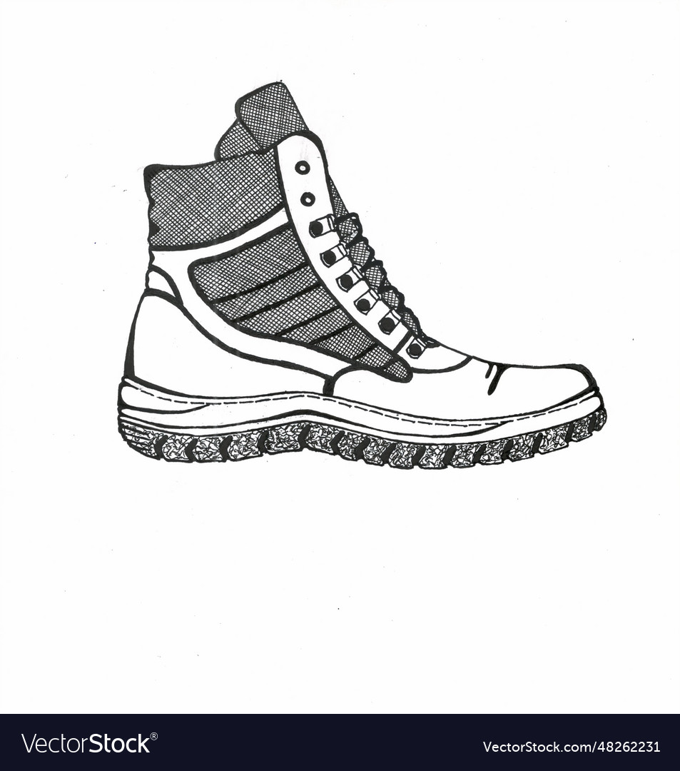 Military boot graphic Royalty Free Vector Image