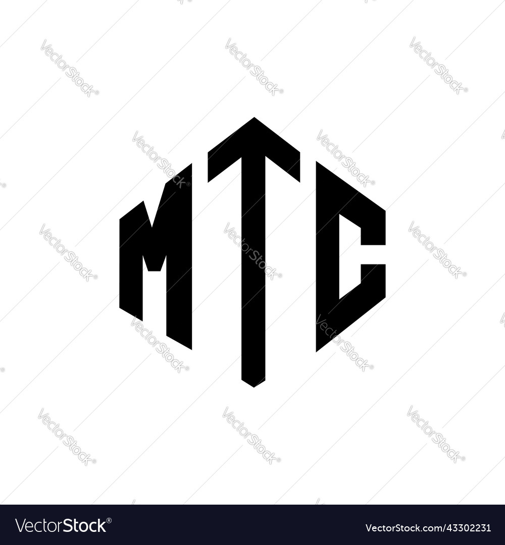 Mtc letter logo design with polygon shape Vector Image
