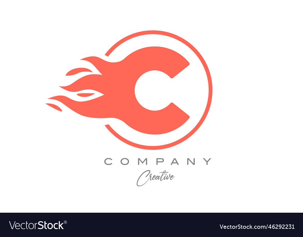 Orange c alphabet letter icon for corporate Vector Image