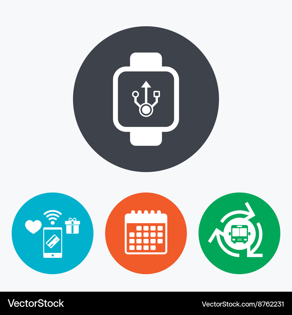 Smart watch sign icon wrist digital Royalty Free Vector