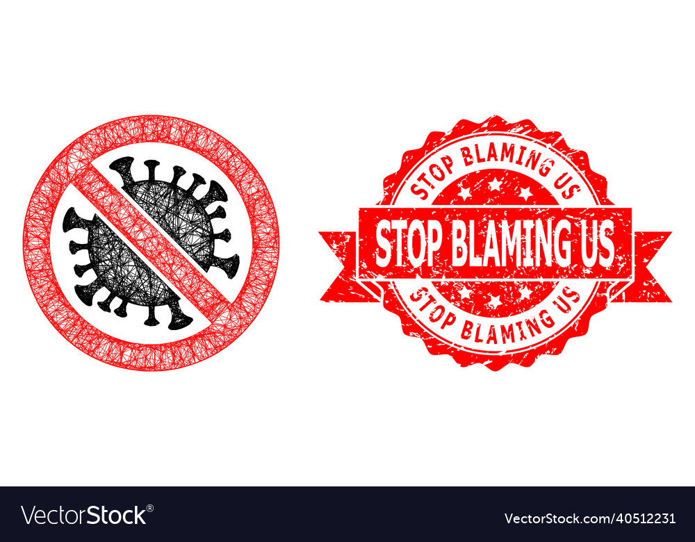 Textured stop blaming us seal and hatched stop Vector Image Textured stop blaming us seal and hatched stop Vector Image