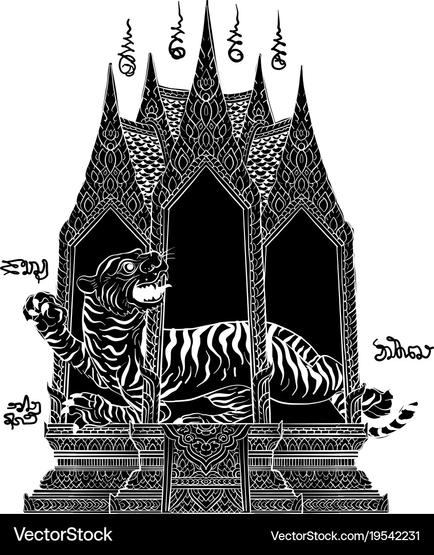 Thai traditional painting Royalty Free Vector Image