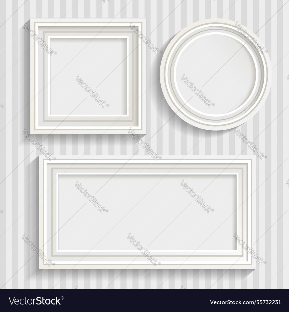 Three white frames set Royalty Free Vector Image