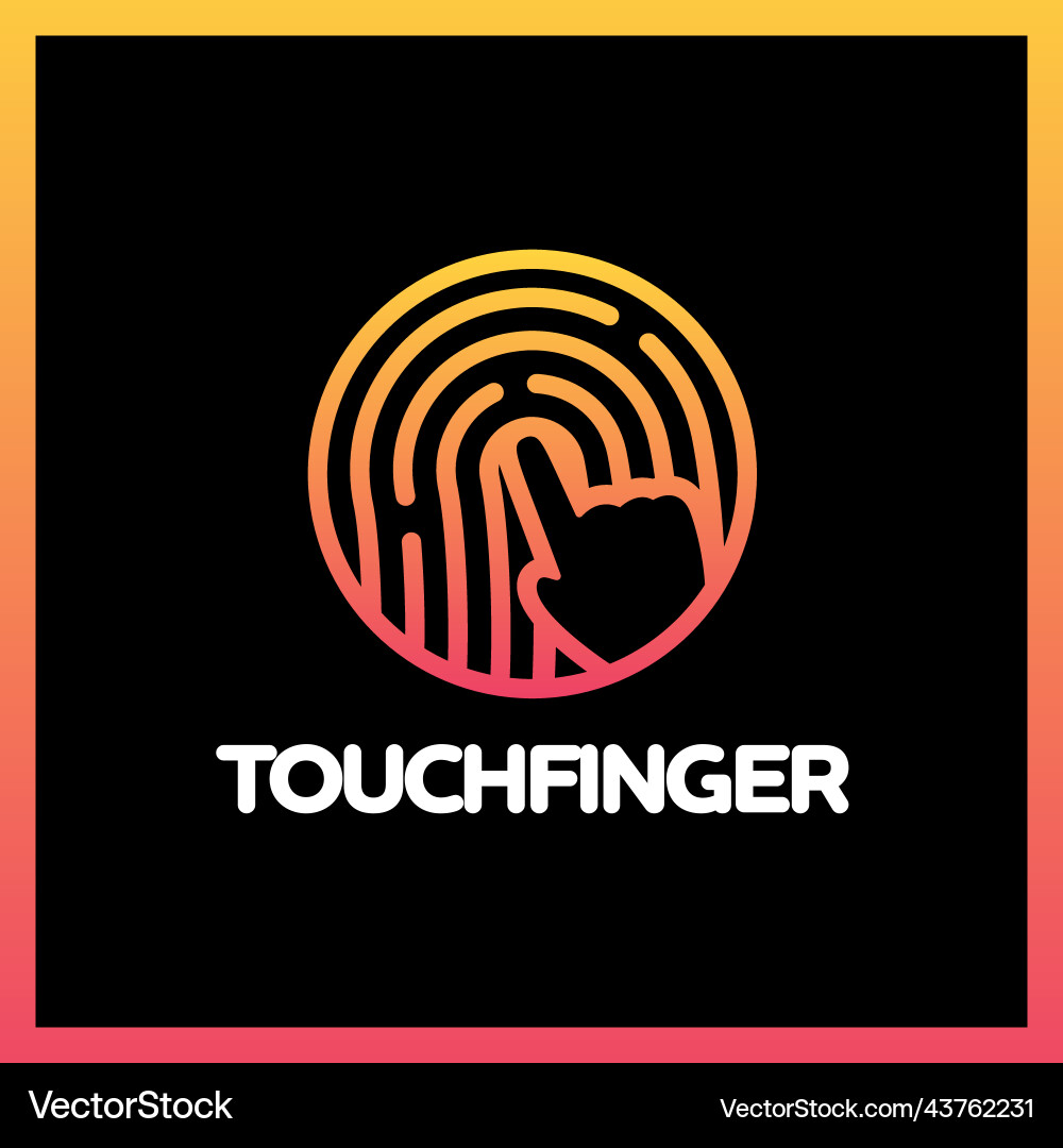 Touch fingerprint app logo Royalty Free Vector Image