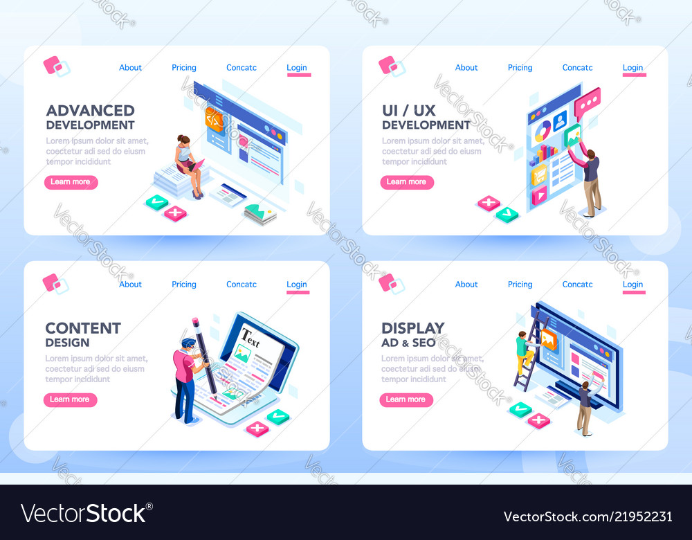 Webdesign web page templates Royalty Free Vector Image