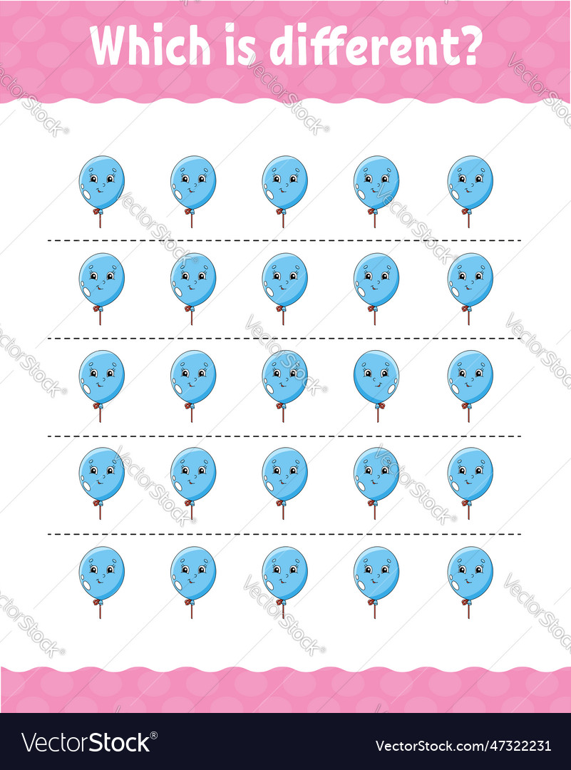 Which is different education developing worksheet Vector Image