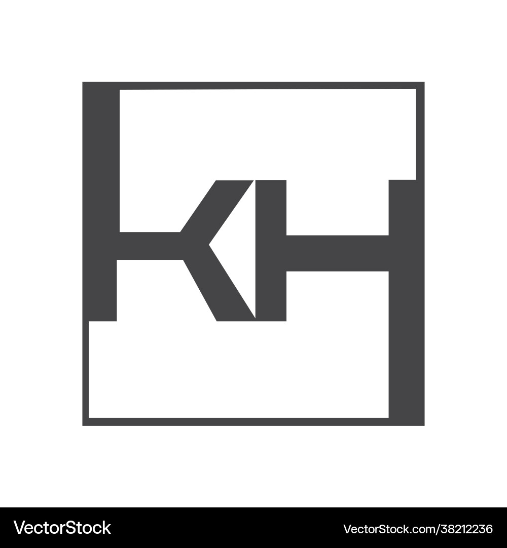 Alphabet initials logo hk kh k and h Royalty Free Vector