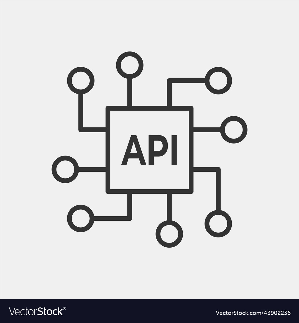 Api line icon on white background Royalty Free Vector Image Api line icon on white background Royalty Free Vector Image