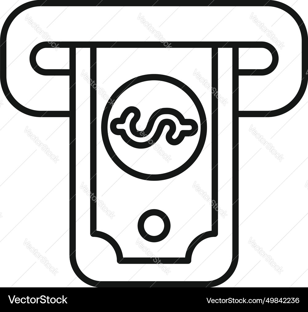 Atm cash help icon outline advisor Royalty Free Vector Image