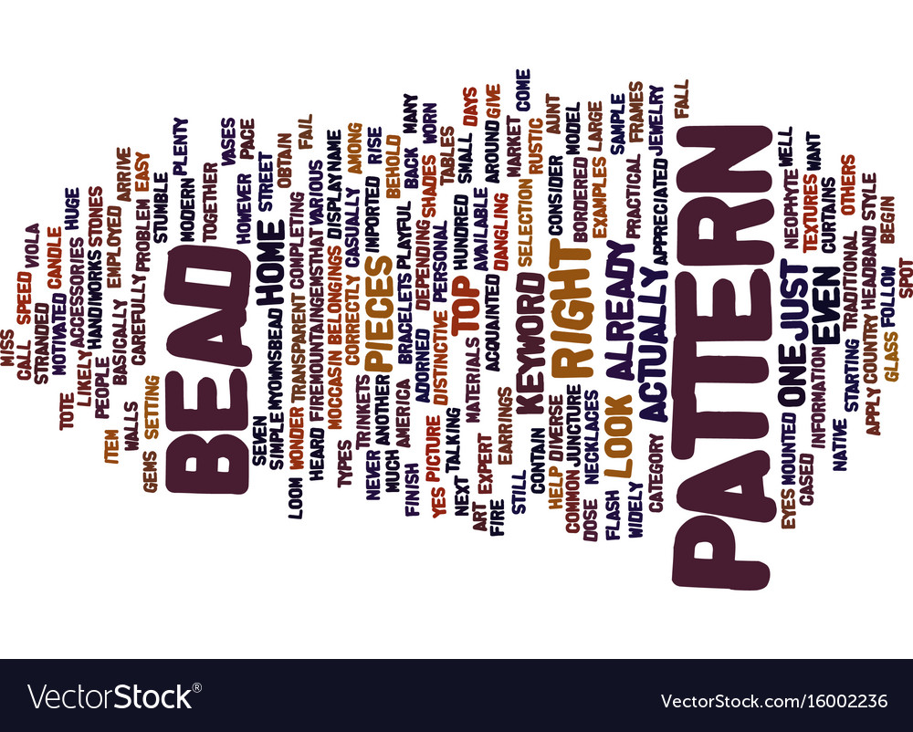 Bead patterns text background word cloud concept Vector Image