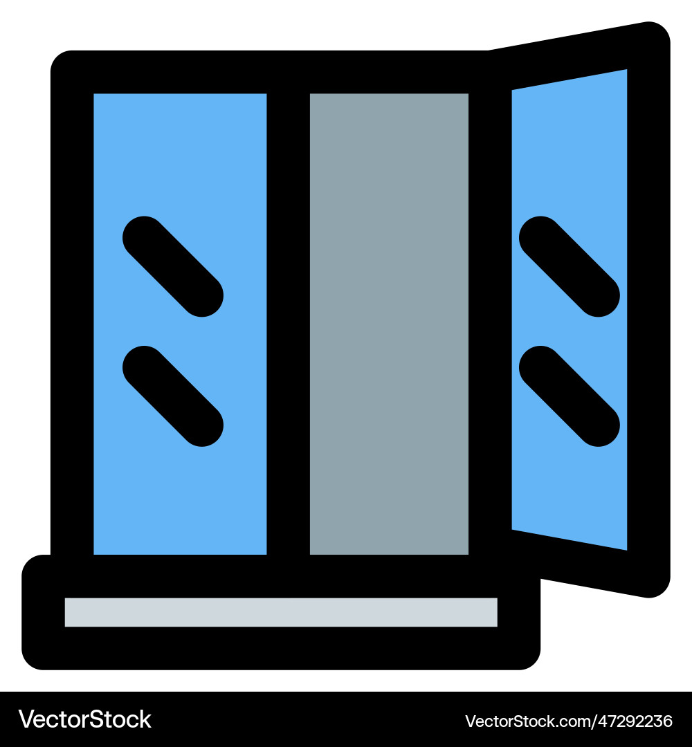 Casement window fixed with wall Royalty Free Vector Image
