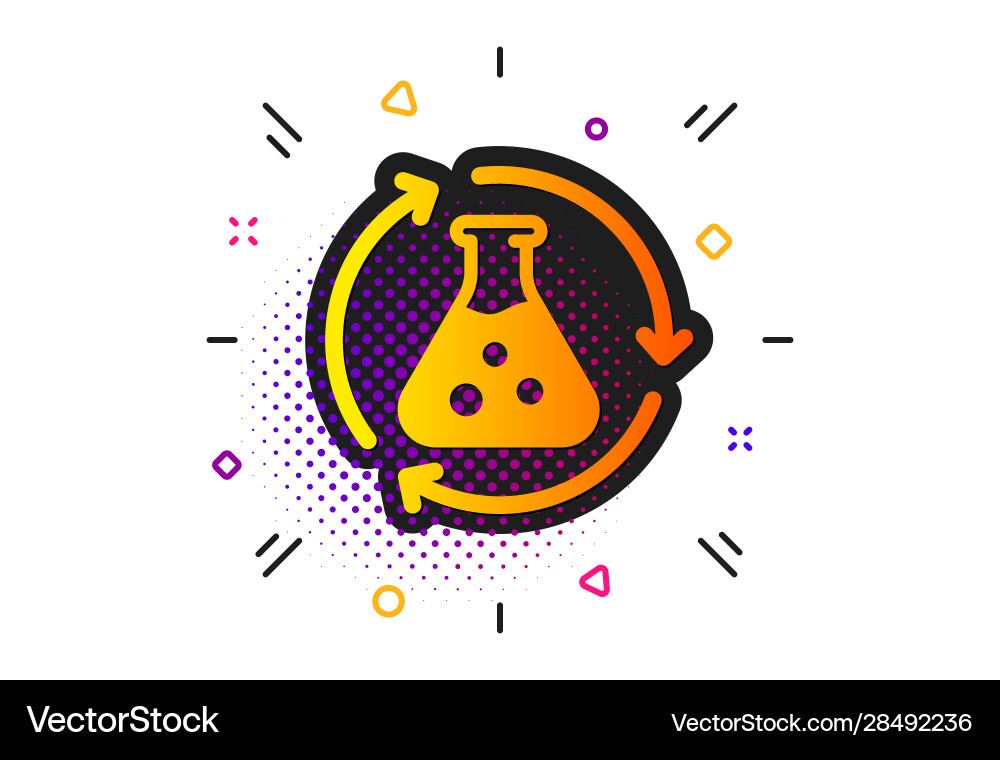 Chemistry experiment icon laboratory flask sign Vector Image