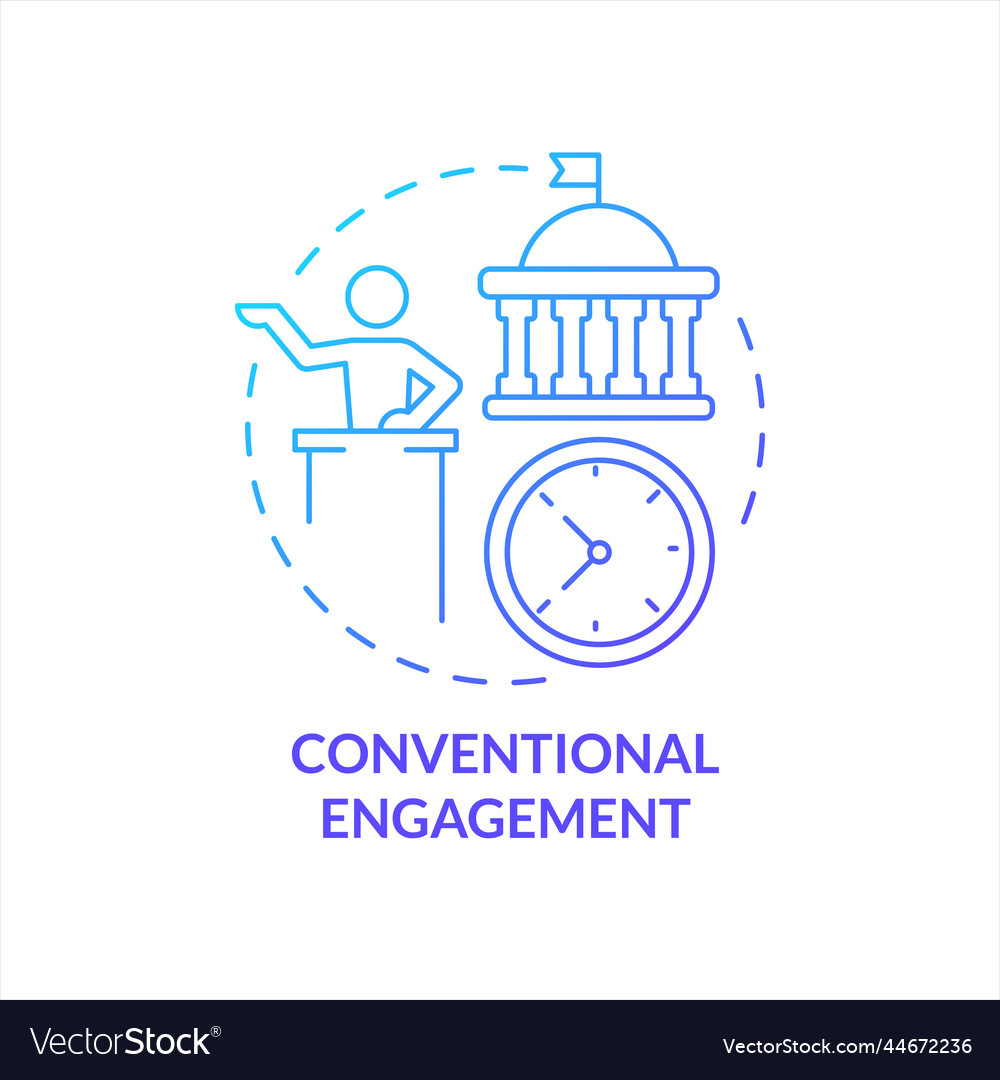 Conventional engagement blue gradient concept icon