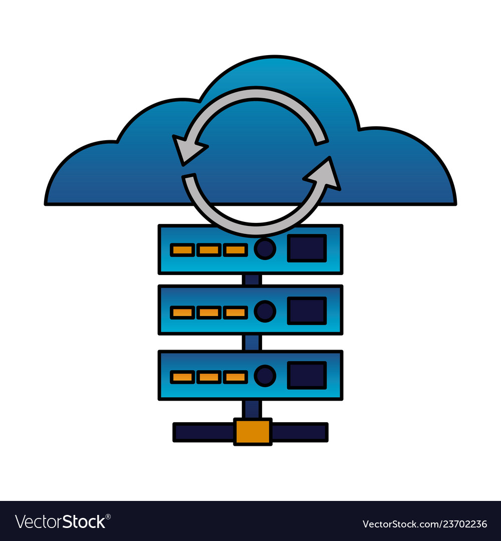 Database server reload cloud computing Royalty Free Vector