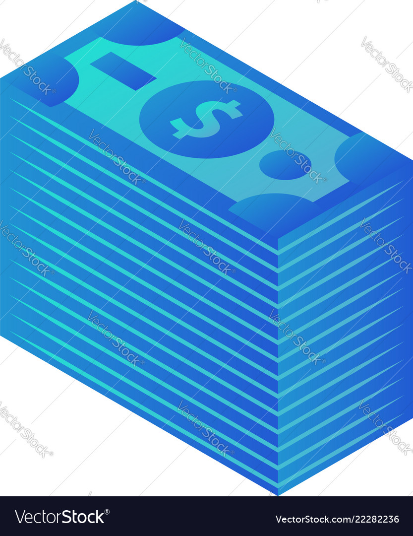 Dollar stack icon isometric style Royalty Free Vector Image