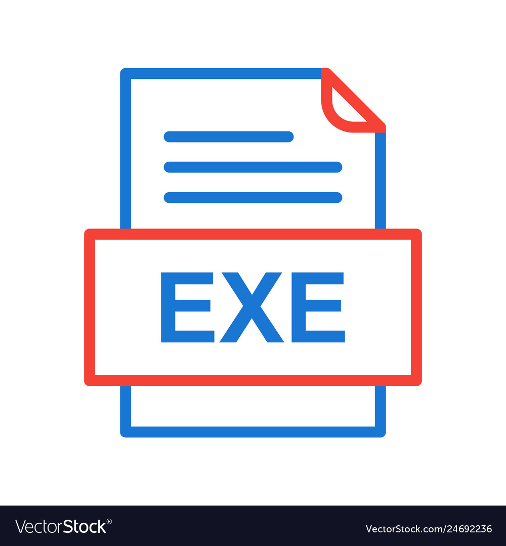 Exe file document icon Royalty Free Vector Image