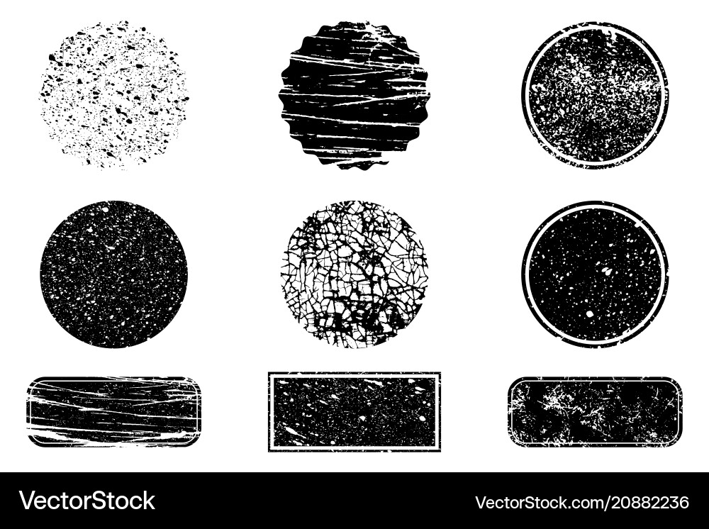 Grunge post stamps collection circles banners Vector Image