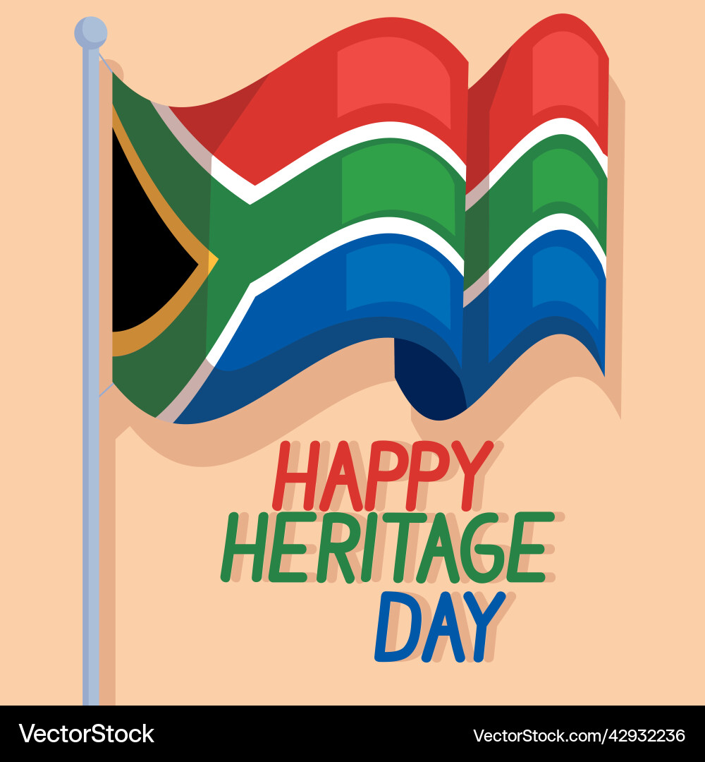 Happy heritage day lettering card Royalty Free Vector Image