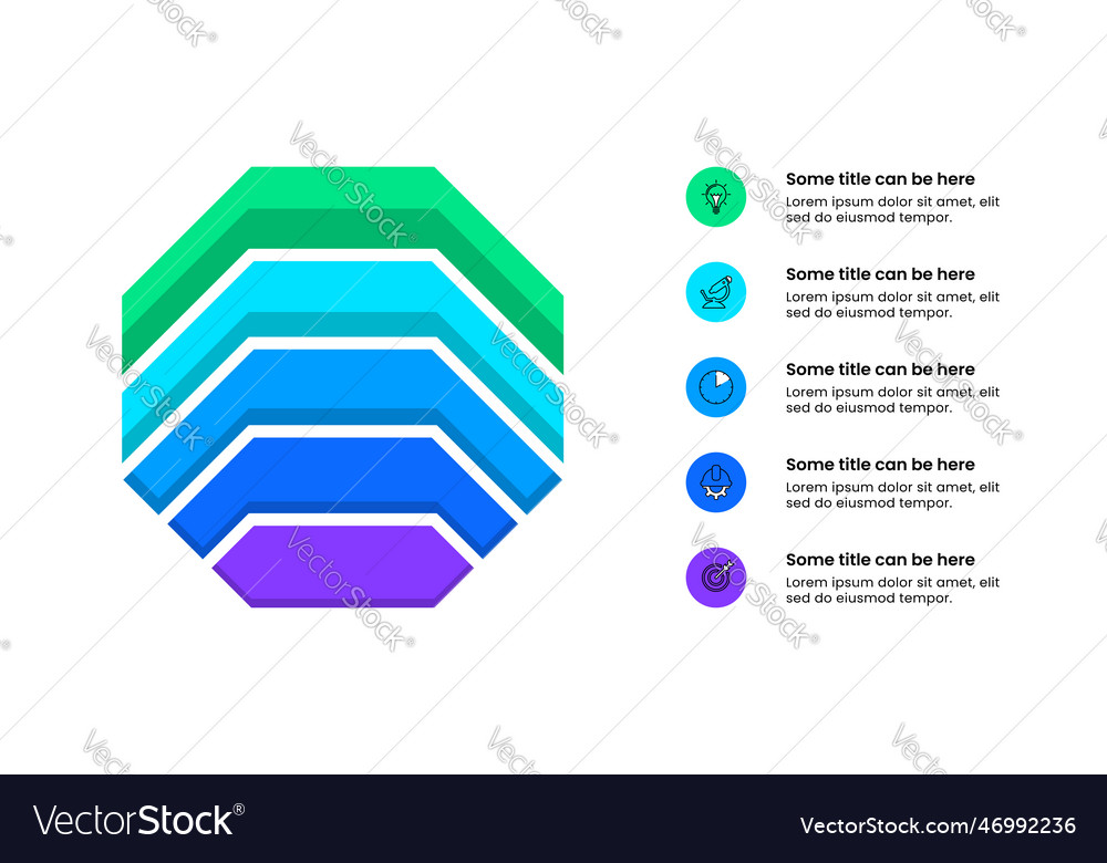 Infographic template octagon with 5 steps Vector Image