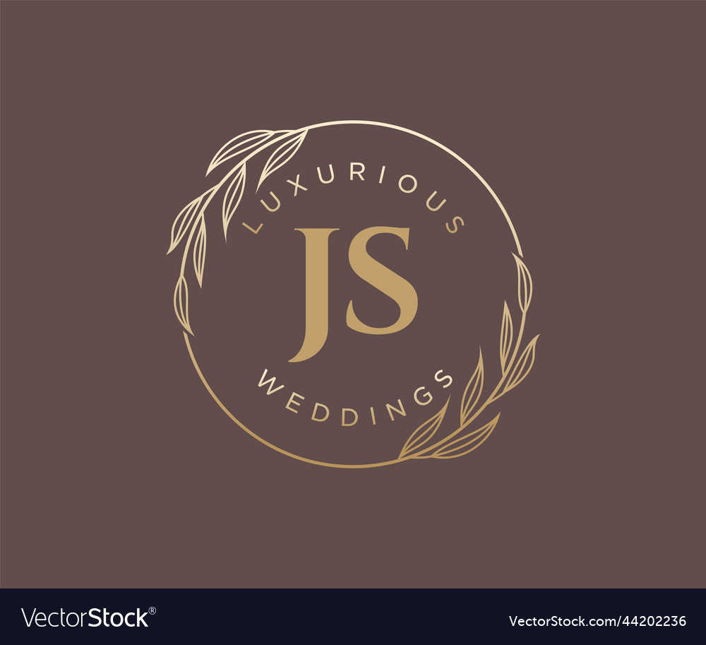 Js initials letter wedding monogram logos Vector Image