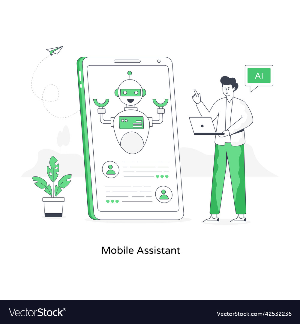 Mobile assistant Royalty Free Vector Image - VectorStock